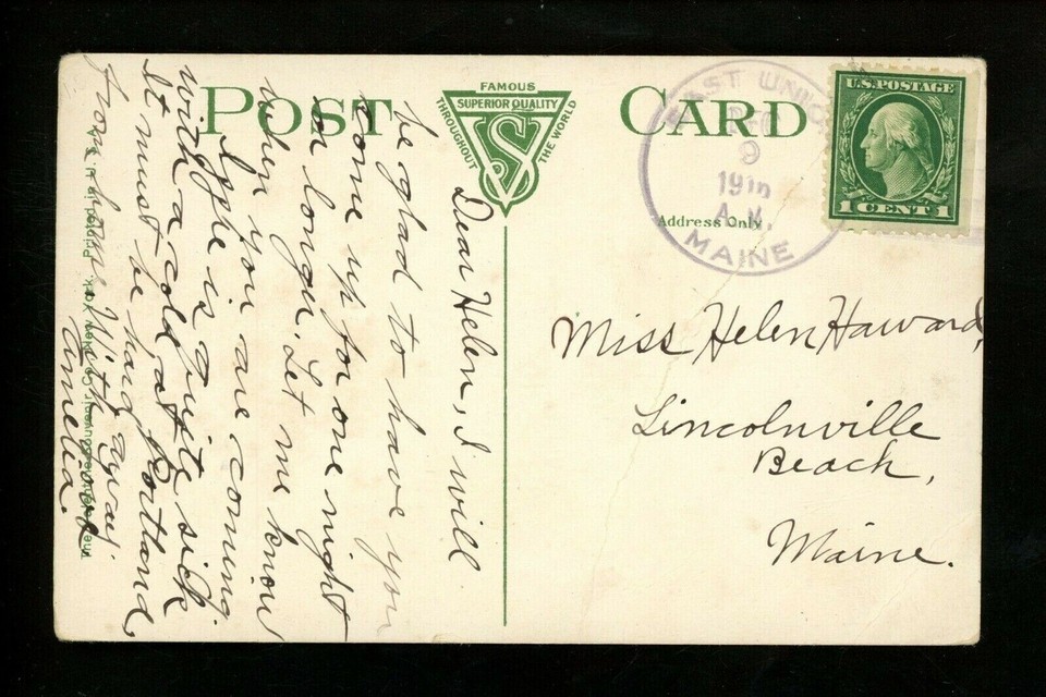 Music postcard Instruments Memorial Organ New City Hall Portland, Maine ...