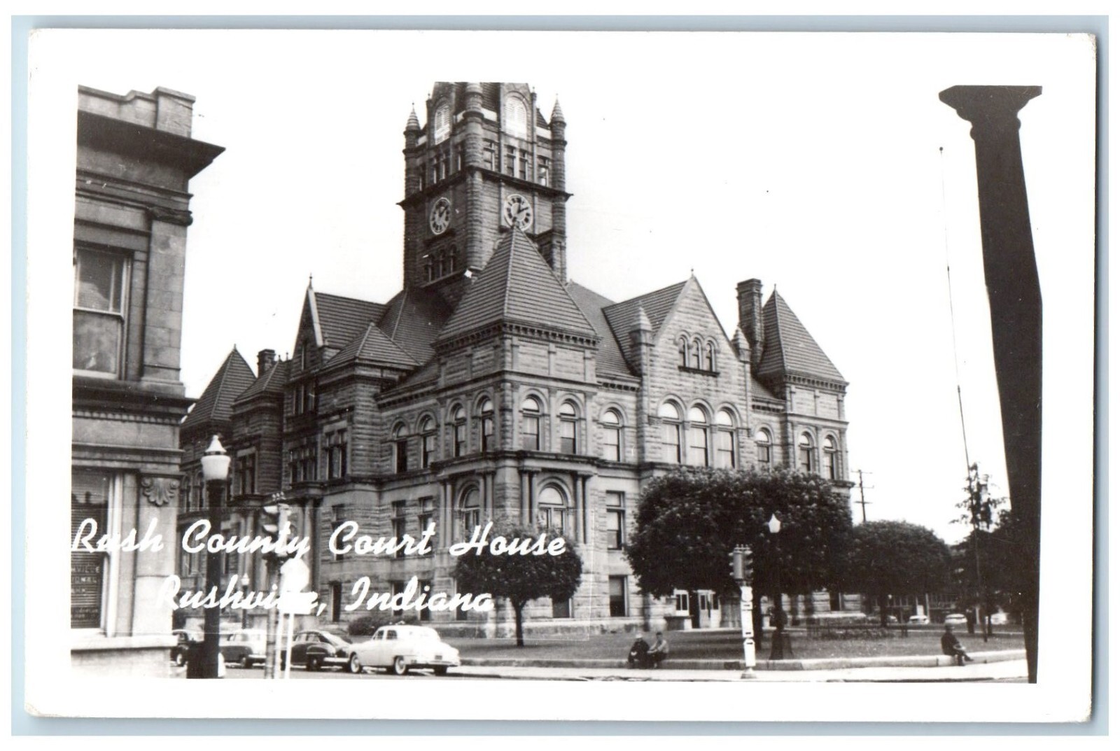 Rushville Indiana IN Postcard RPPC Photo Rush County Court House ...