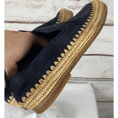 VINCE JALEN LOAFERS BEIGE 7M SUEDE UPPER ESPADRILLE RAFFIA BASE SLIP ON ...