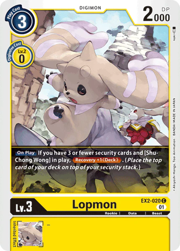Lopmon EX2-020 C Common Yellow Digimion TCG Card Playset | eBay