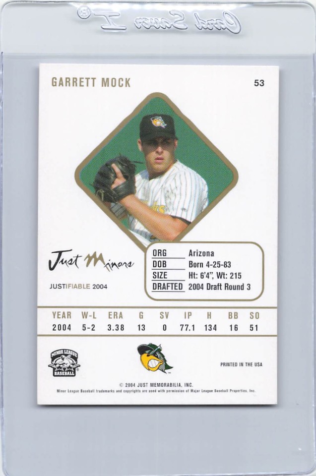2004 Just #53 Garrett Mock Silver Hawks Signed Auto *J2217 | eBay