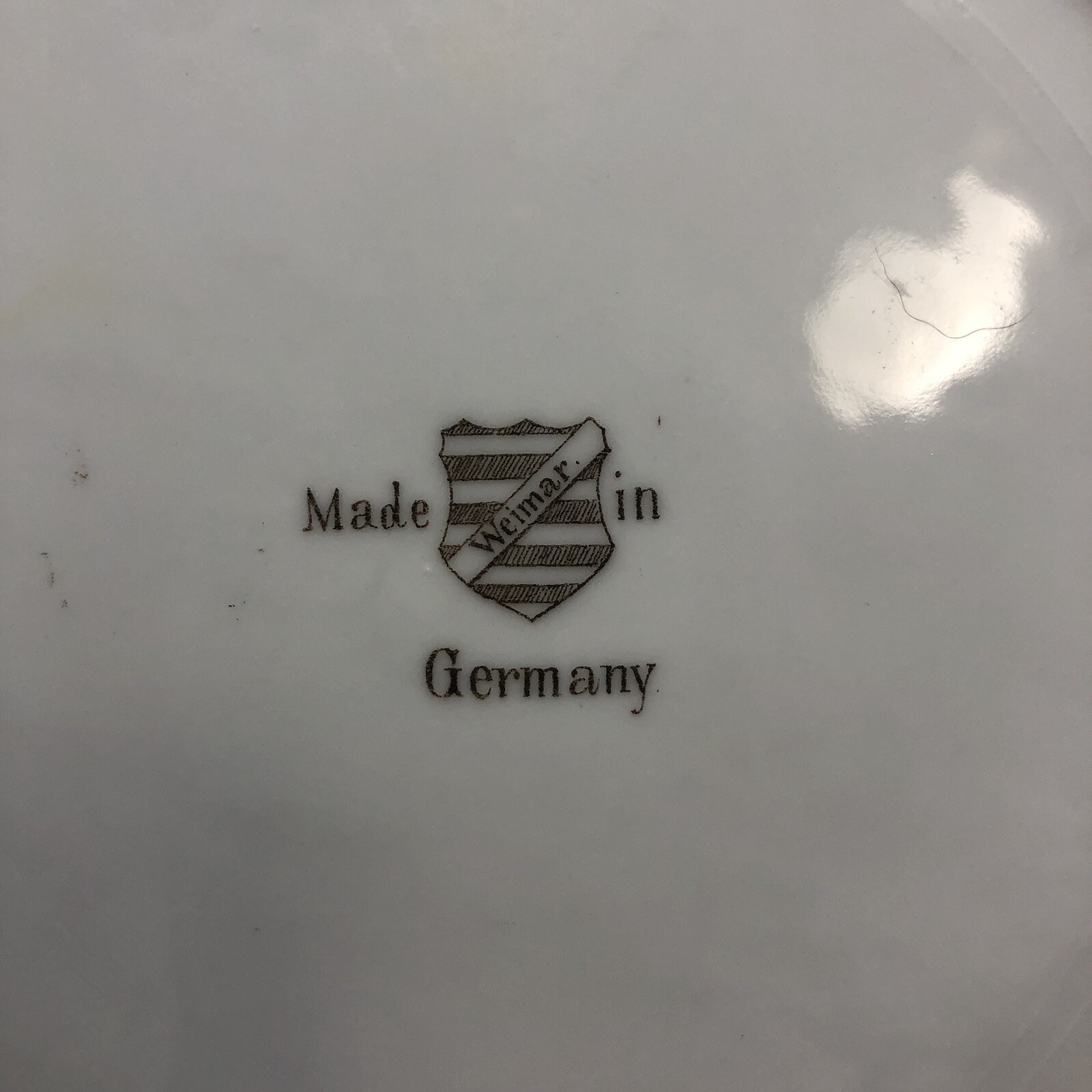 Vintage Weimar Germany 8” Plate Purple Cherubs Gilt Gold Rim Scalloped ...