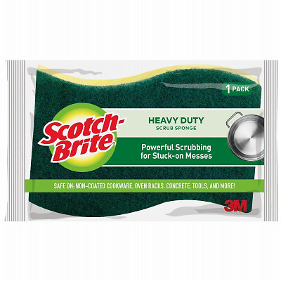 12 PAK Scotch-Brite Green/Yellow Heavy Duty Kitchen Scrub Sponge. The ...
