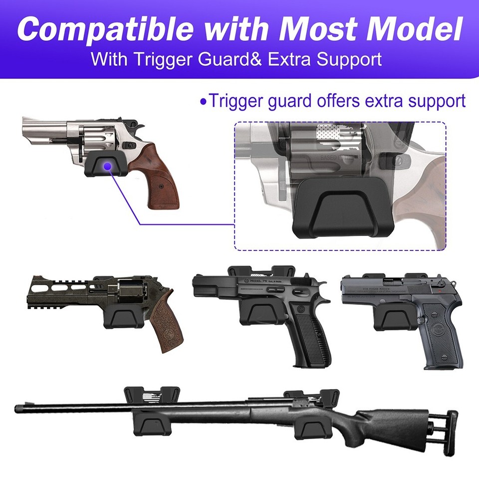 2 Pack Magnetic Car Gun Mount Gun Holder Rack Safety Trigger Guard ...