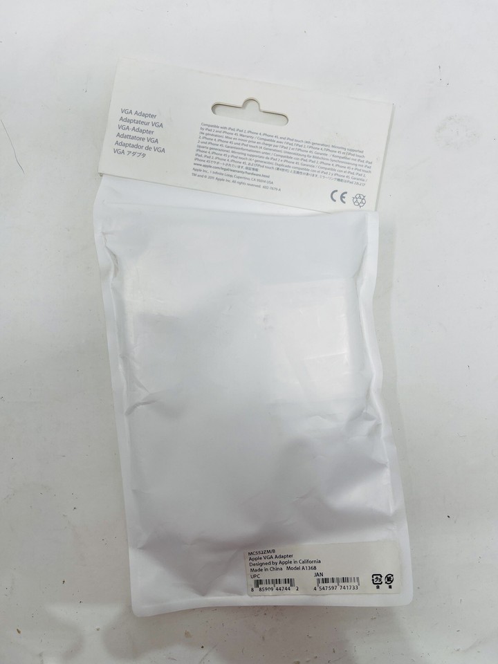 APPLE VGA ADAPTER FOR IPAD, IPHONE, IPOD TOUCH (30-PIN TO VGA) MODEL ...