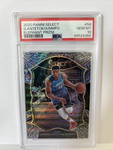 2020 Panini Select Giannis Antetokounmpo PSA 10 GMT Elephant Prizm SSP ...