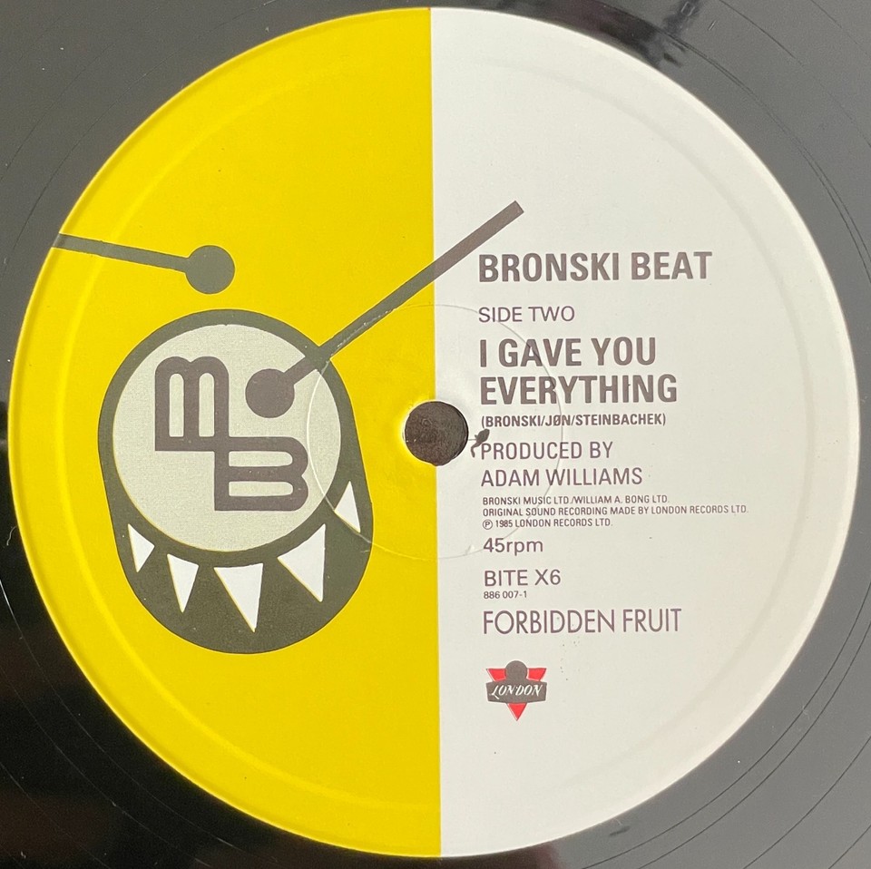 Bronski Beat - Hit That Perfect Beat 12" single 1985 Forbidden Fruit ...