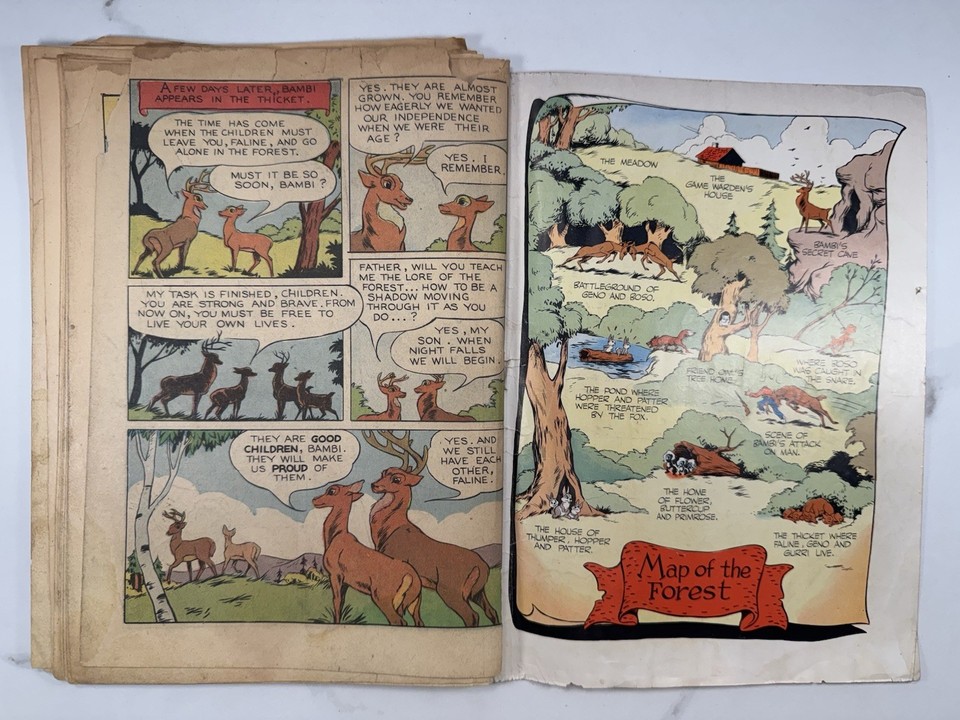1943 Dell Four Color #30 Bambi’s Children Disney Comic GD Golden Age | eBay
