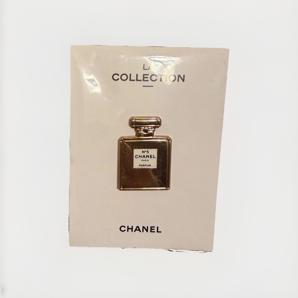 CHANEL No 5 Perfume Bottle Pin Brooch Gold Tone La Collection Badge New ...