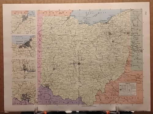 Old Vintage OHIO Atlas Map 1961 MSM Life Pictorial Atlas of the World ...