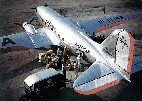 American Airlines DC-3 Art Print – Loading Express Freight – 2 sizes ...