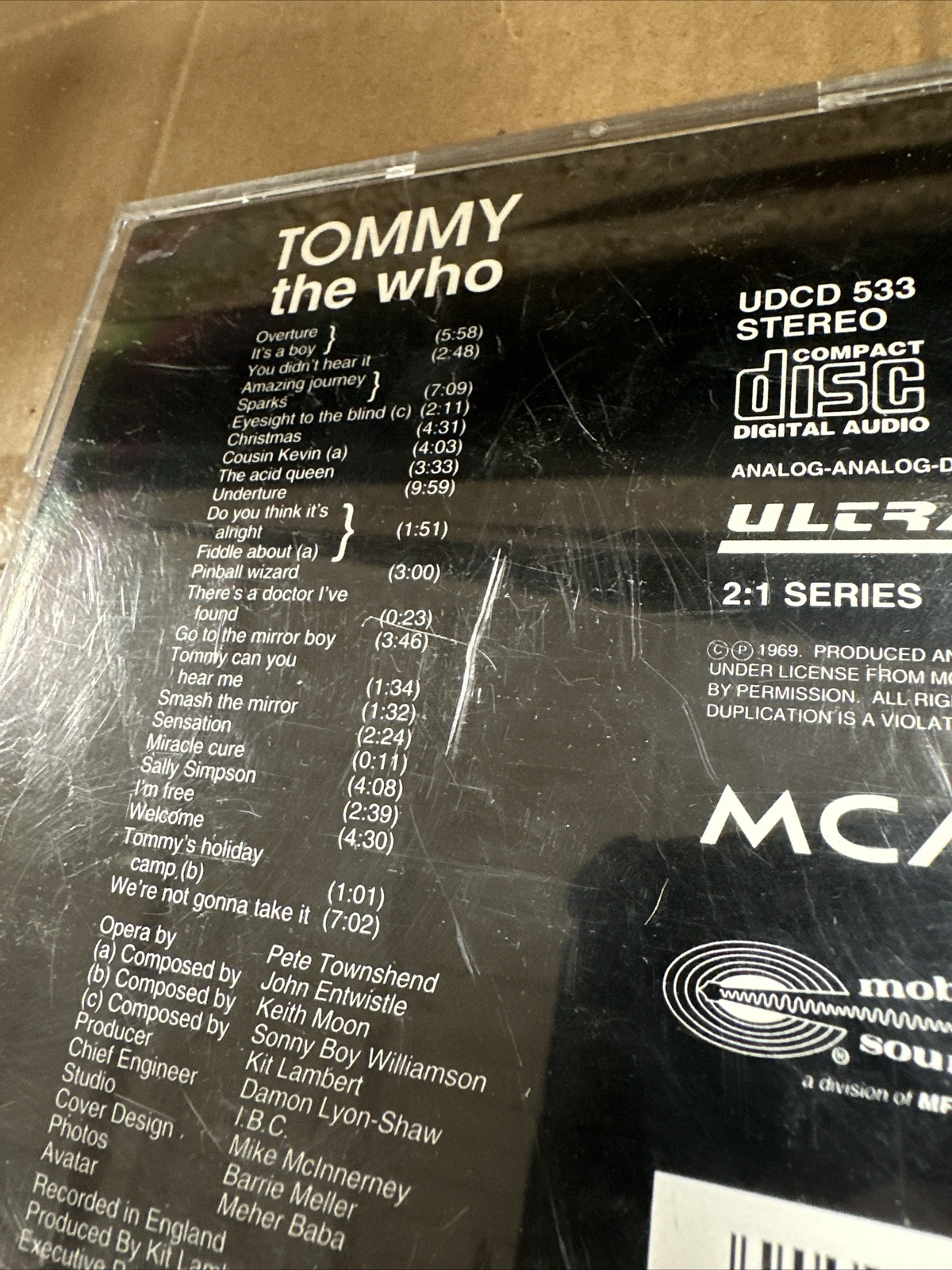 The Who Tommy CD MFSL ULTRADISC USA 24KT GOLD DISC! LIMITED ED. RARE ...