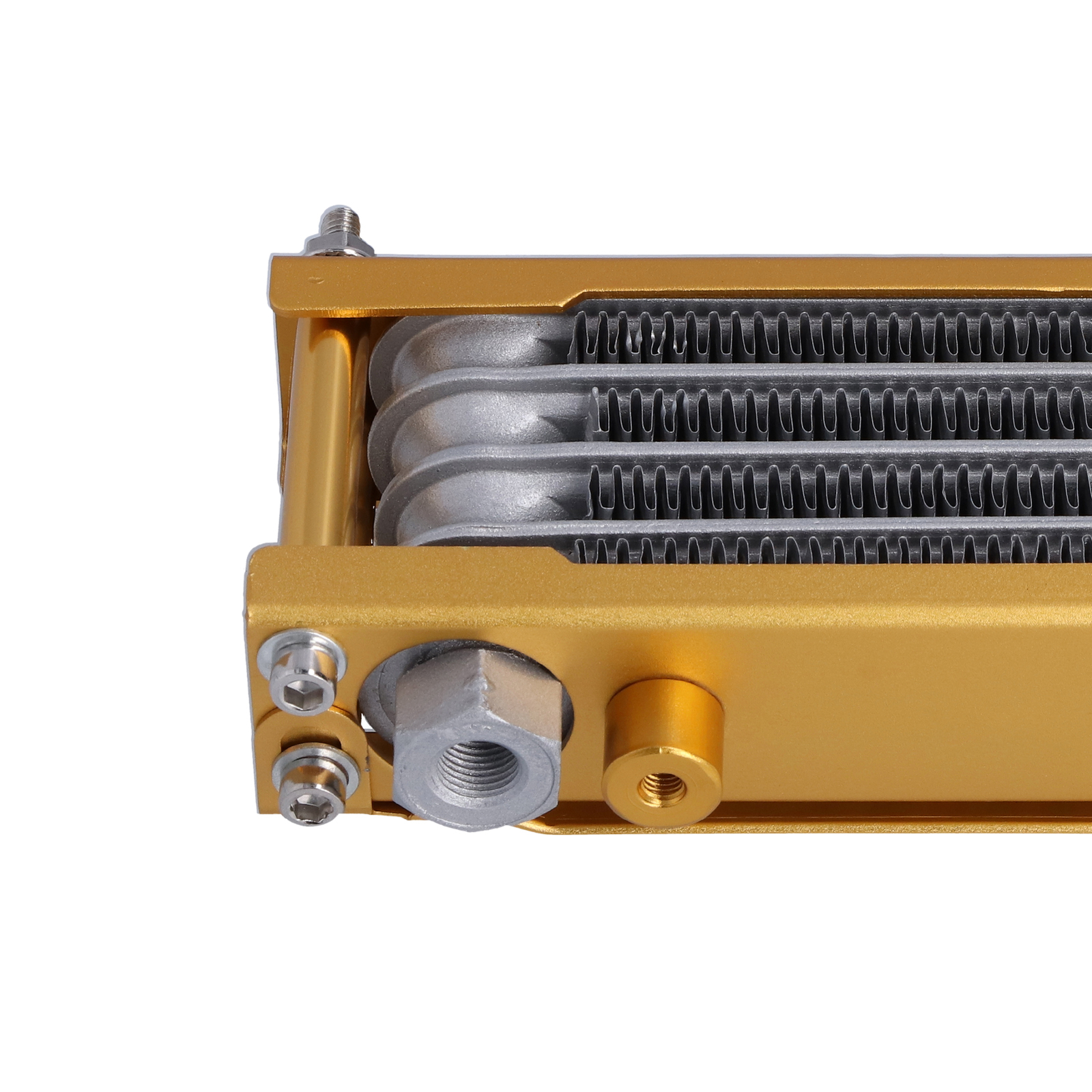 ･Universal Engine Oil Cooler Kit Gold Radiator With Mounting ...