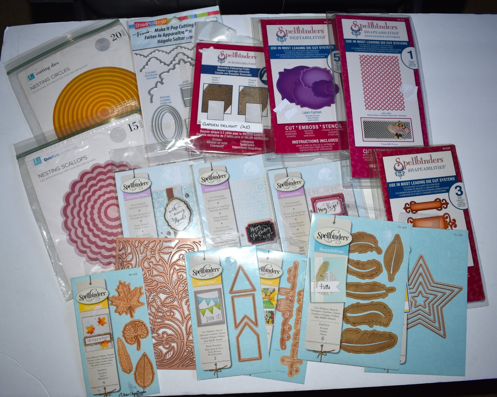 Lot of 16 Spellbinders Textured Plates Scrapbooking Accessories Paper ...