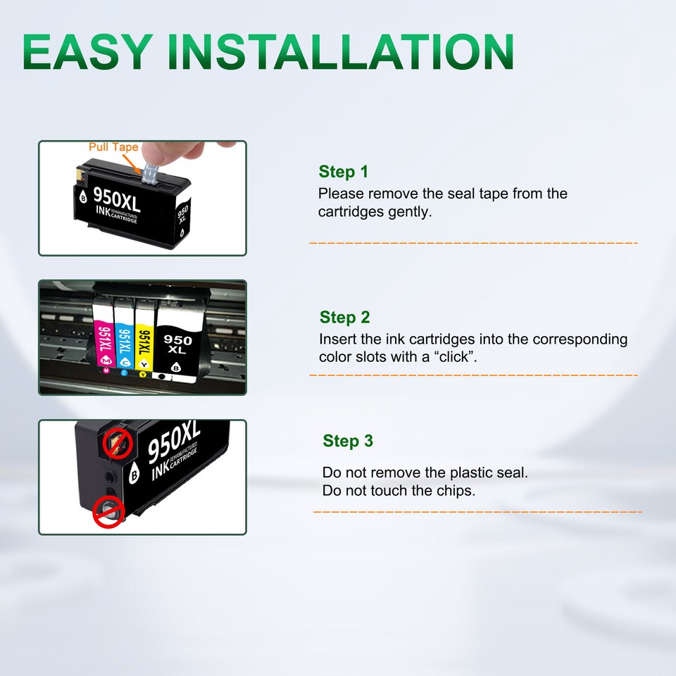 4PK 950XL Ink Cartridge for HP 951XL Office Pro 8630 8640 8660 8615 ...