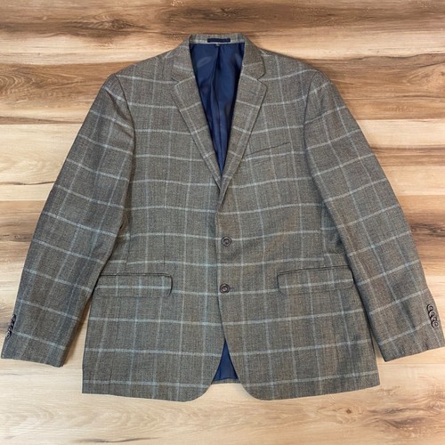 Jos A Bank Blazer Mens 44R Slim Olive Green Plaid 2 Button Sport Coat ...