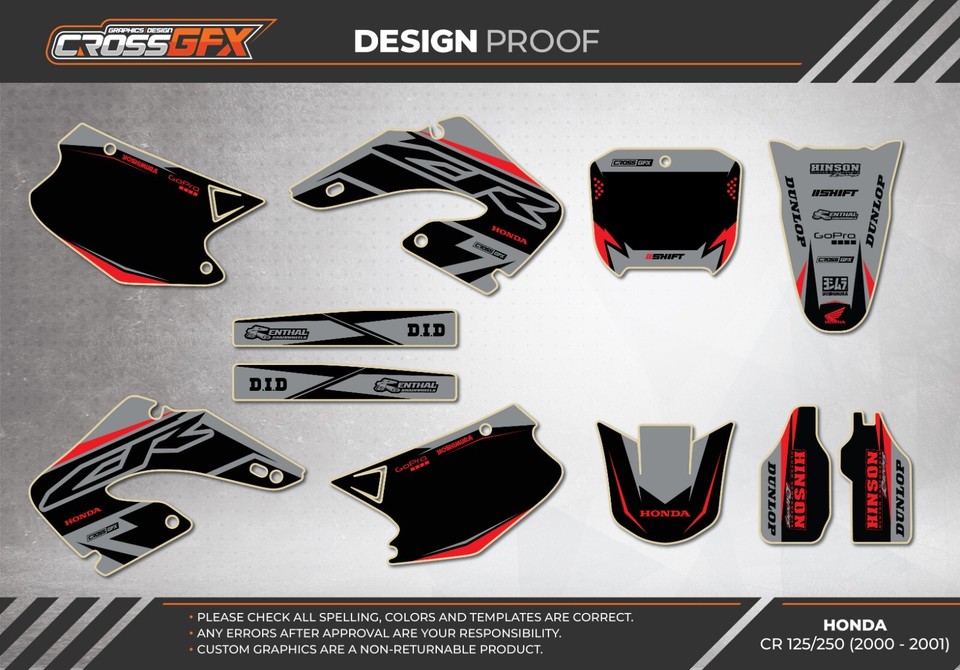 HONDA Complete Graphics CR CRF 50 70 80 85 100 110 125 150 230 250 450 ...