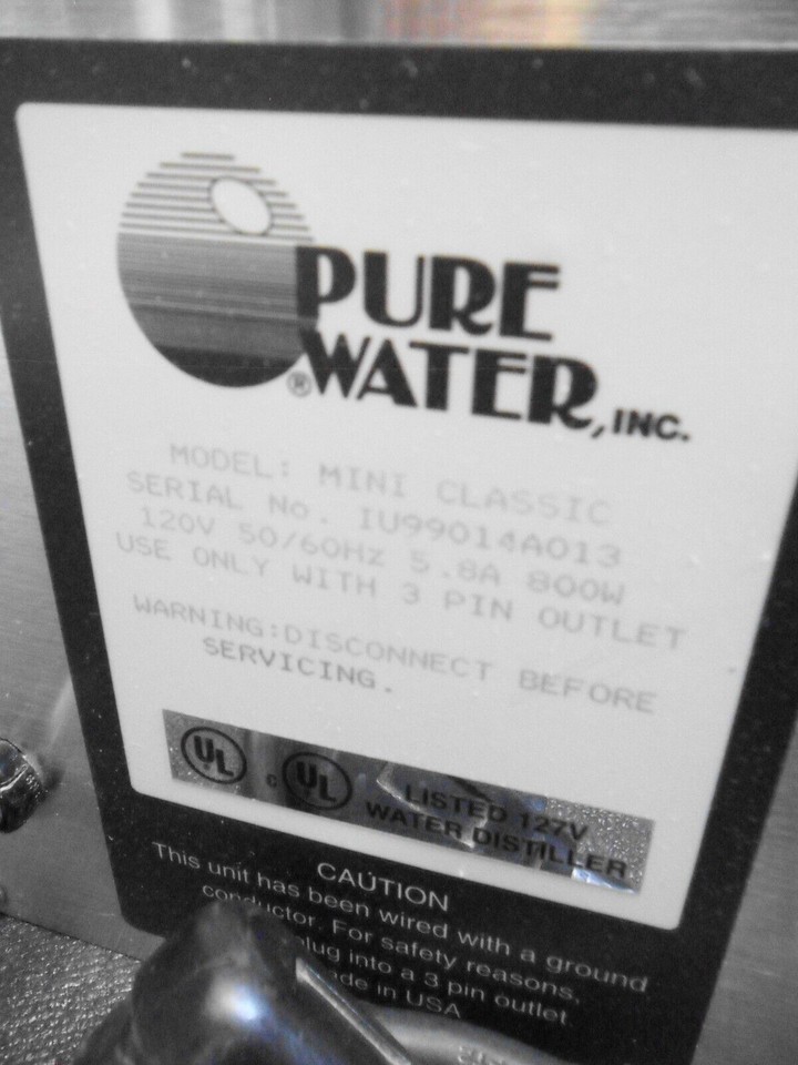 Pure Water Mini-Classic CT Countertop Water Distiller | eBay