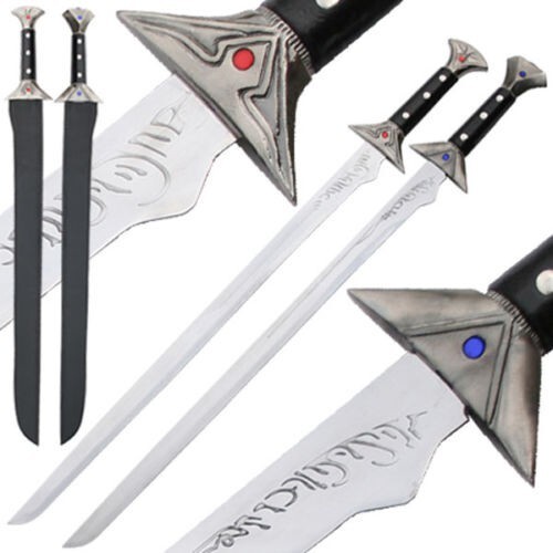 Drizzt Do'Urden Scimitar Sword Set Twinkle & Icingdeath Steel Forgotten ...