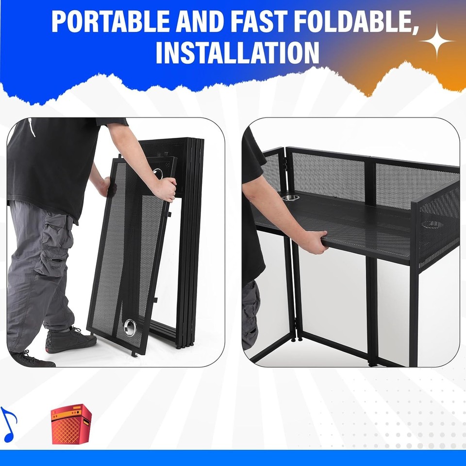 ⭐ 48"H x 26"W DJ Foldable Facade Portable Event Booth Panels w/ Carry ...
