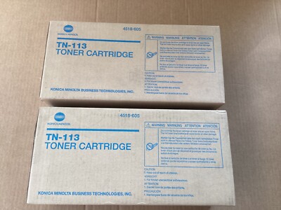 NEW! Lot of 2, Genuine Konica Minolta TN-113 4518-605 Black Toner ...