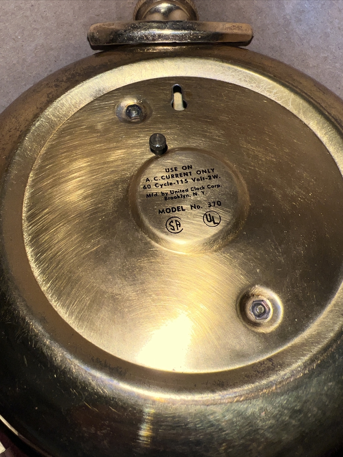 VTG United Electric Wall Clock Giant Pocket Watch Model 370 USA Non ...