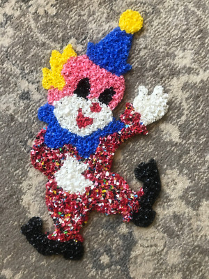 HTF Vtg Melted Plastic Popcorn Decoration Circus Clown Dancing Wall ...