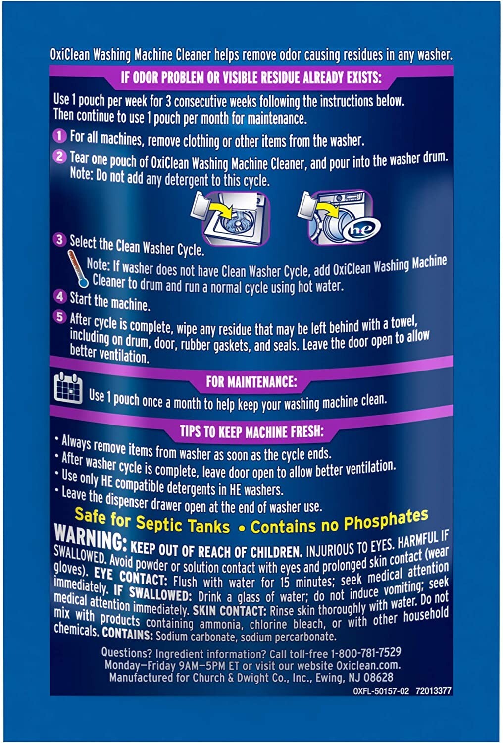 OxiClean Washing Machine Cleaner W/ Odor Blasters All Machines Cleaner ...