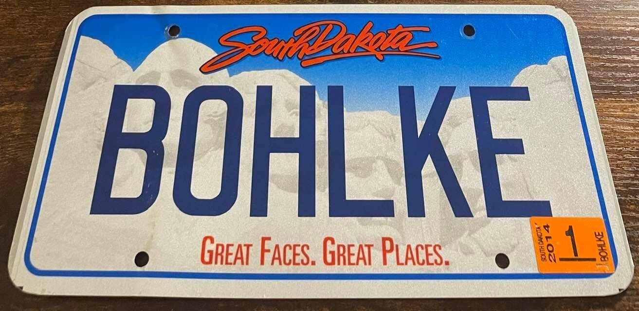 BOHLKE Vanity South Dakota License Plate BOHLKE International Airways ...