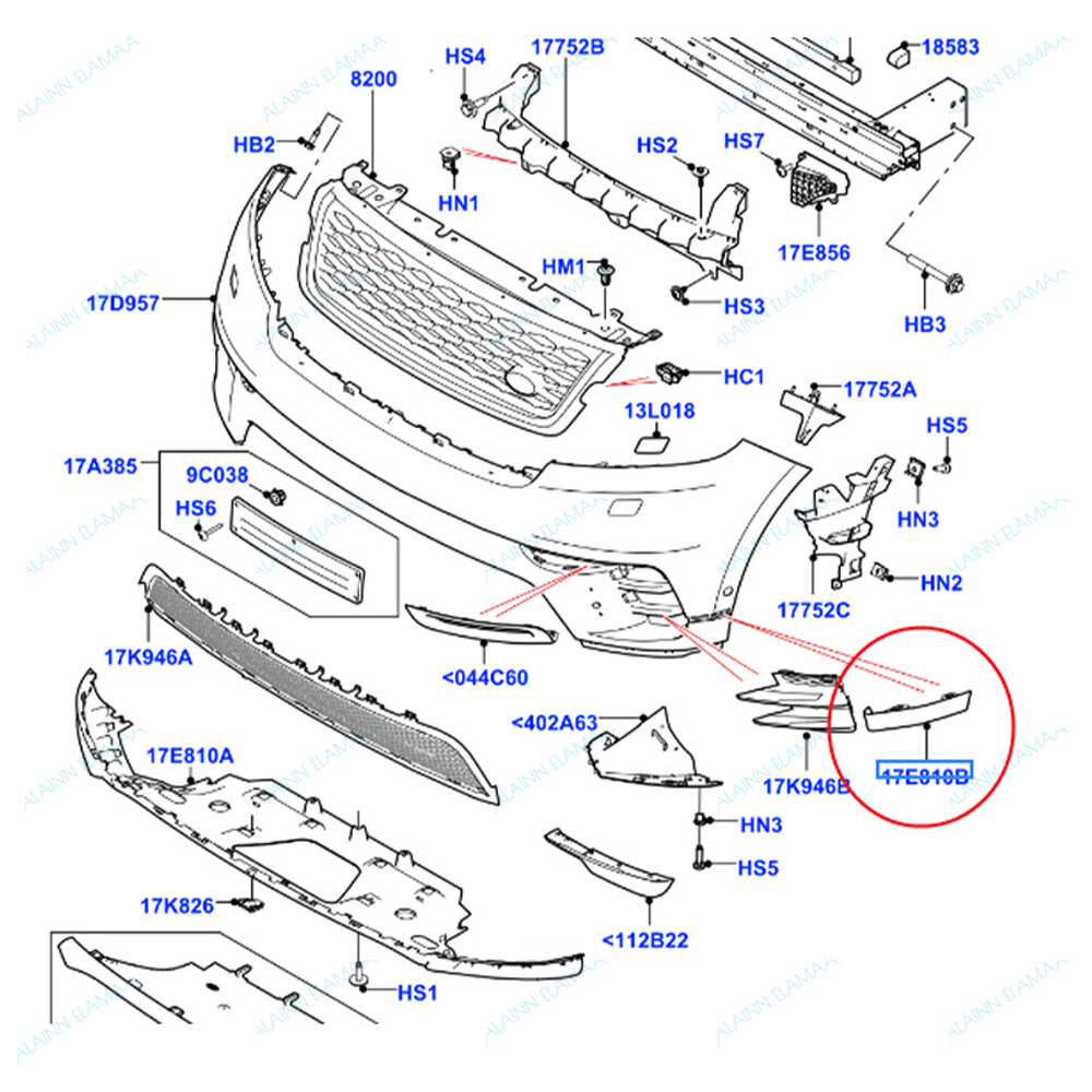 Right Front Bumper Side Molding Trim For LR Range Rover Velar 2017-2021 ...