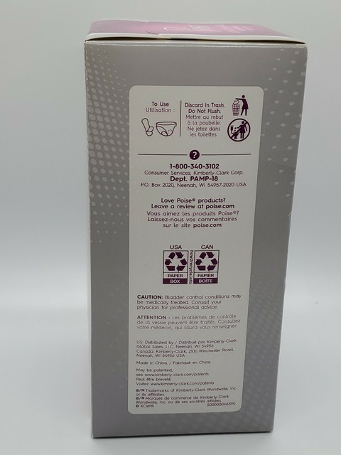 Poise Active Collection Ultra Thin Pad with Wings - Pack of 18, 4 ...