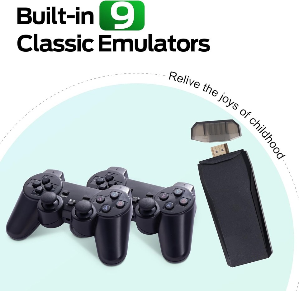 Wireless Retro Game, 25000+ Games Built-In, 4K HDMI Output, 9 Emulators ...