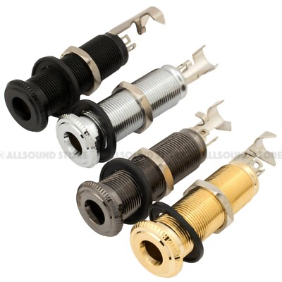 Mono/Stereo TRS Long Threaded Barrel Jack for Guitar/Bass Flush Mount ...