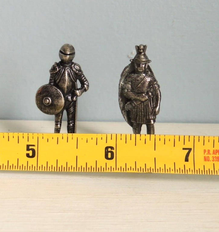 Miniature Knights Metal Figurine Set Armor Swords Shields Conquistador ...