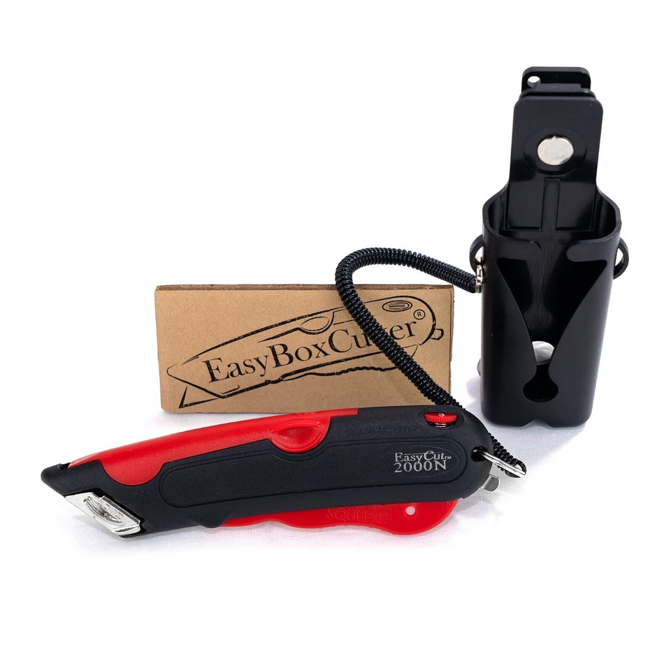Easy Cut 2000N RED Safety Box Cutter Knife with Holster (Pack of 2 ...