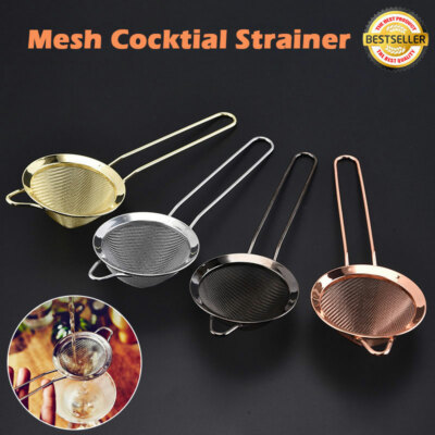 Cocktail Strainer Fine Mesh Stainless Steel Professional Colander ...