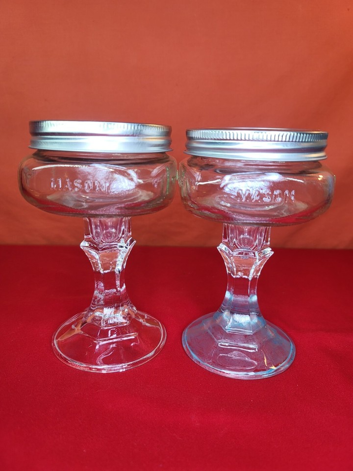 Mason Cocktail Redneck Drink Glass Hand Painted Jar Stemmed Choice of 3 ...