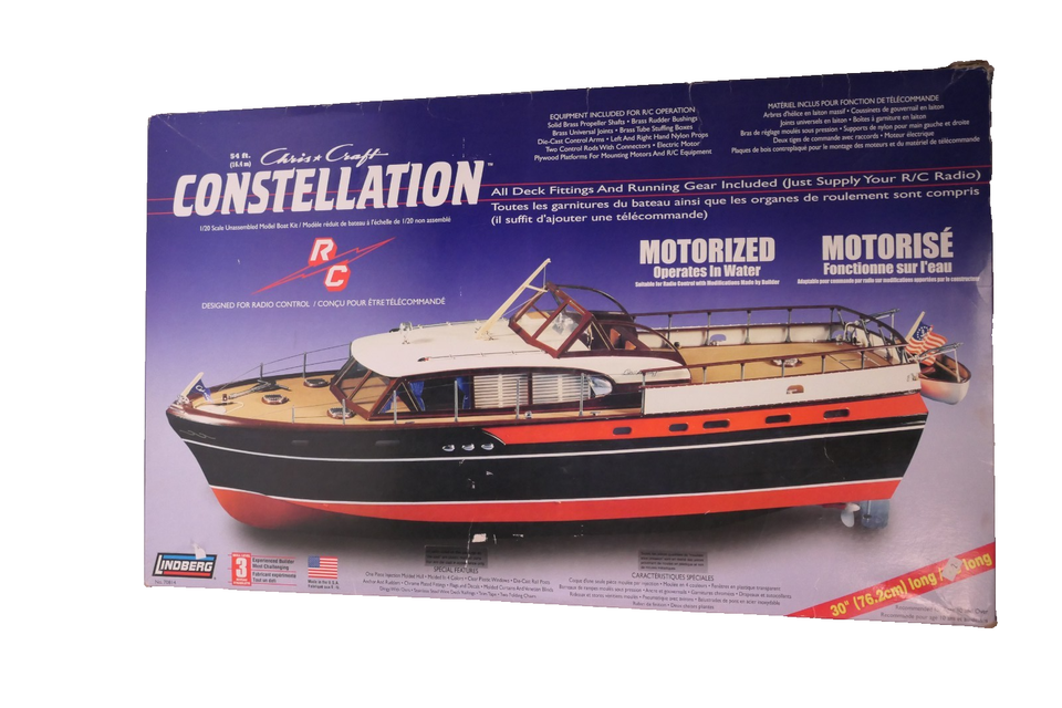 LINDBERG 54' Chris Craft Constellation 1/20 Unassembled RC Boat Kit | eBay