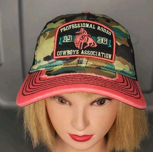 PRCA COWBOY Rodeo Cap Hat Women Pink Embroidered Snapback *See Notes | eBay