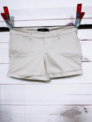 Torrid Womens Shorts Size 14 Beige Flat Front Mid-Rise Cuffed Pockets ...