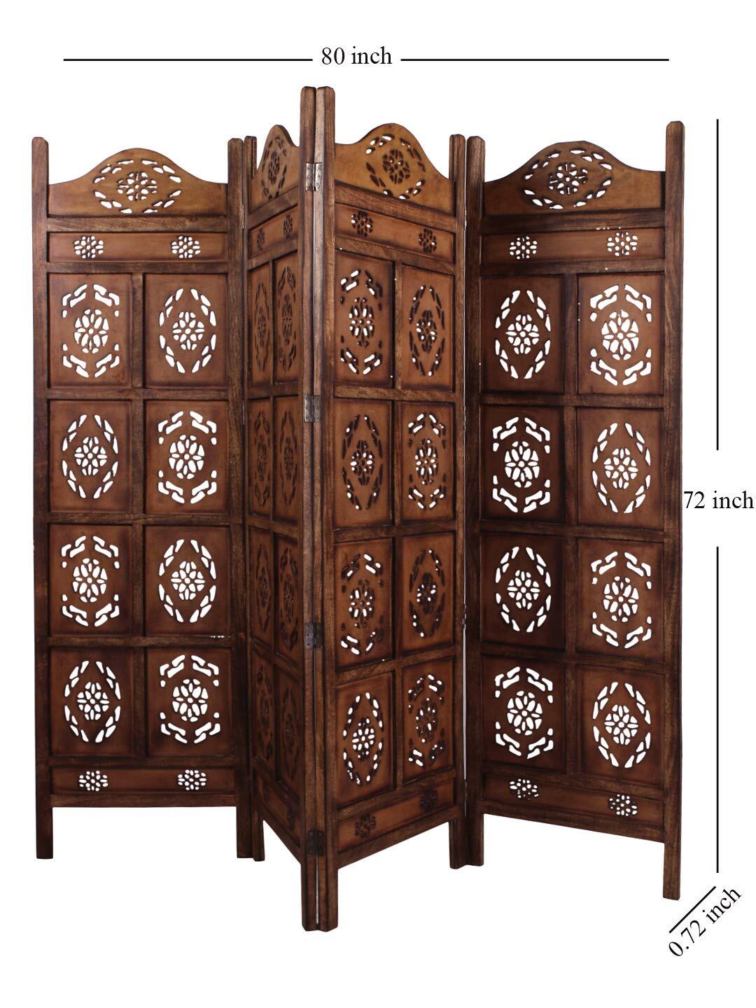 Antique Style Furniture Handcraft Wooden Partition Screen Room Divider ...