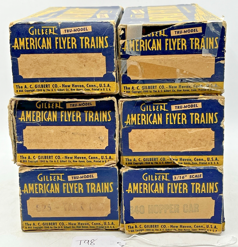 6 Original Gilbert American Flyer Tru-Scale Freight Car Boxes w/Issues ...