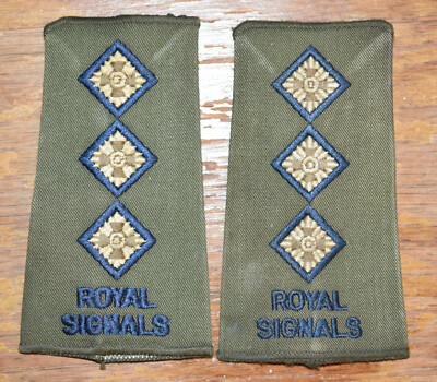 British army Royal Signals captains rank slides, pair, Royal Corps of ...