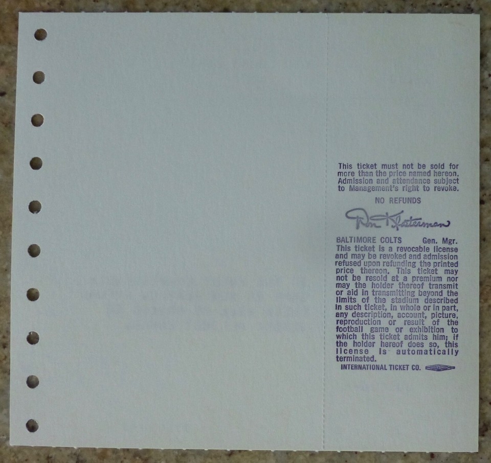 (9) - 1972 BALTIMORE COLTS AFC CHAMPIONSHIP - MEMORIAL STADIUM PHANTOM ...