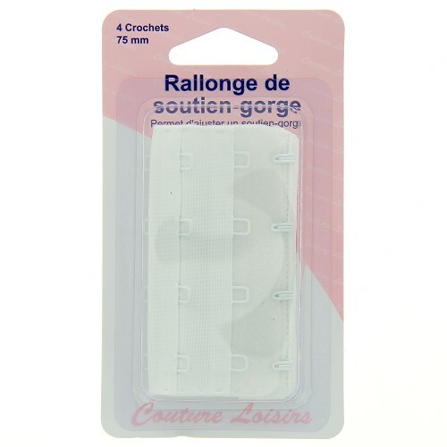 Rallonge de soutien gorges blanc 4 crochets 75mm sous vêtement couture ...