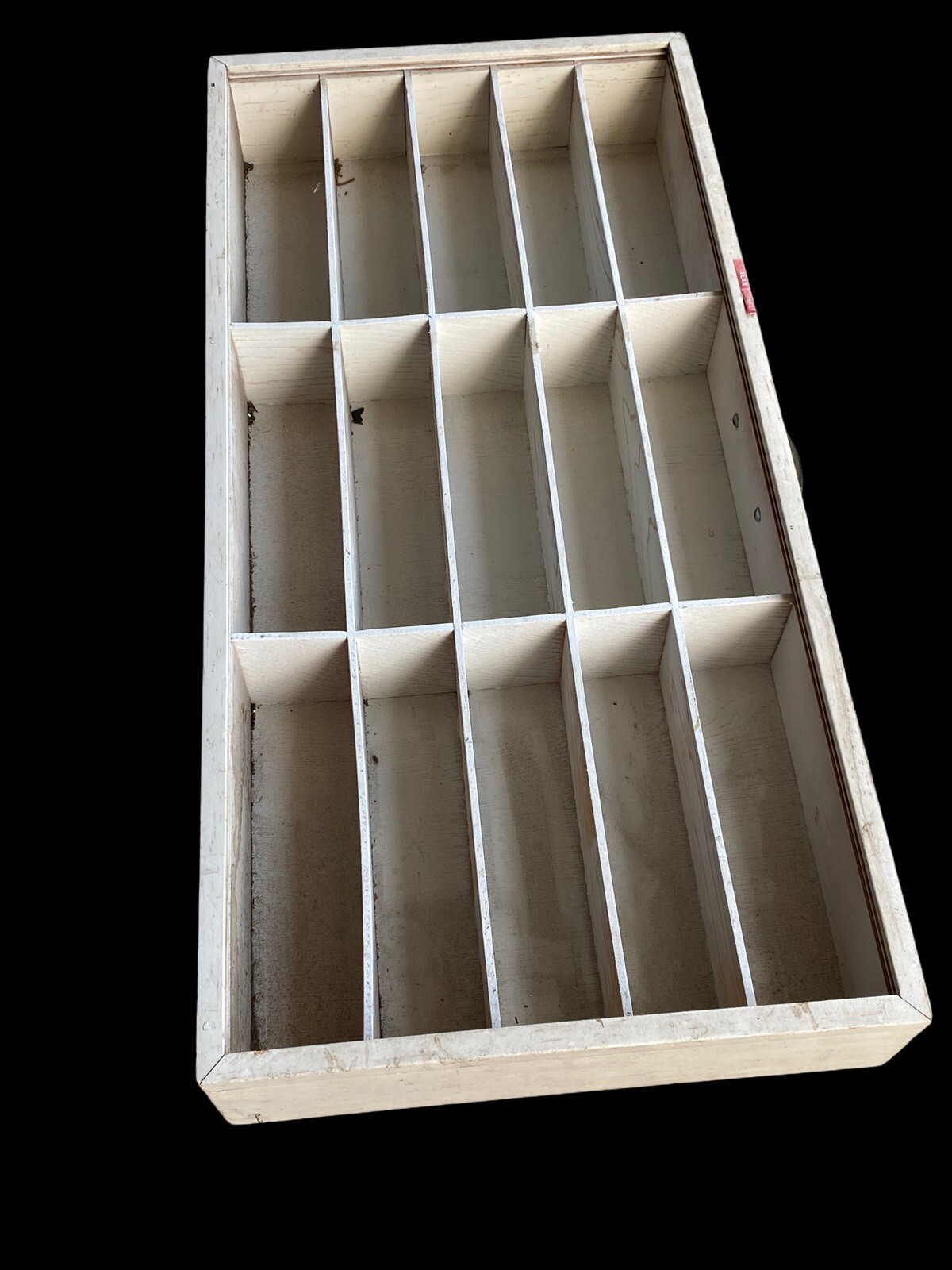 VINTAGE WOODEN HANGING DISPLAY SHELF MINATURE FIGURES TOOLS ALAN EMRICH ...