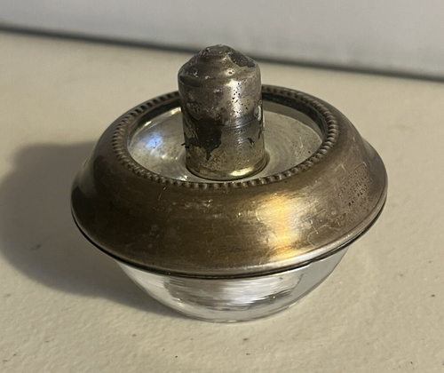 Vintage Frank M Whiting Sterling Silver and Glass HyGlo Tabletop ...
