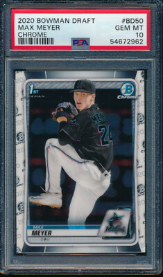 PSA 10 MAX MEYER 1st 2020 Bowman Chrome Draft Rookie Card RC GEM MINT ...