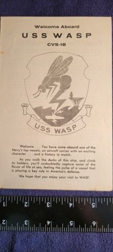 RARE USS WASP CVS-18 (AIRCRAFT CARRIER) "WELCOME ABOARD" BOOKLET - US ...