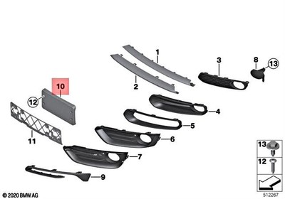 Genuine BMW F20 F21 114d 114i 116d ed 116i 118d Licence Plate Base ...